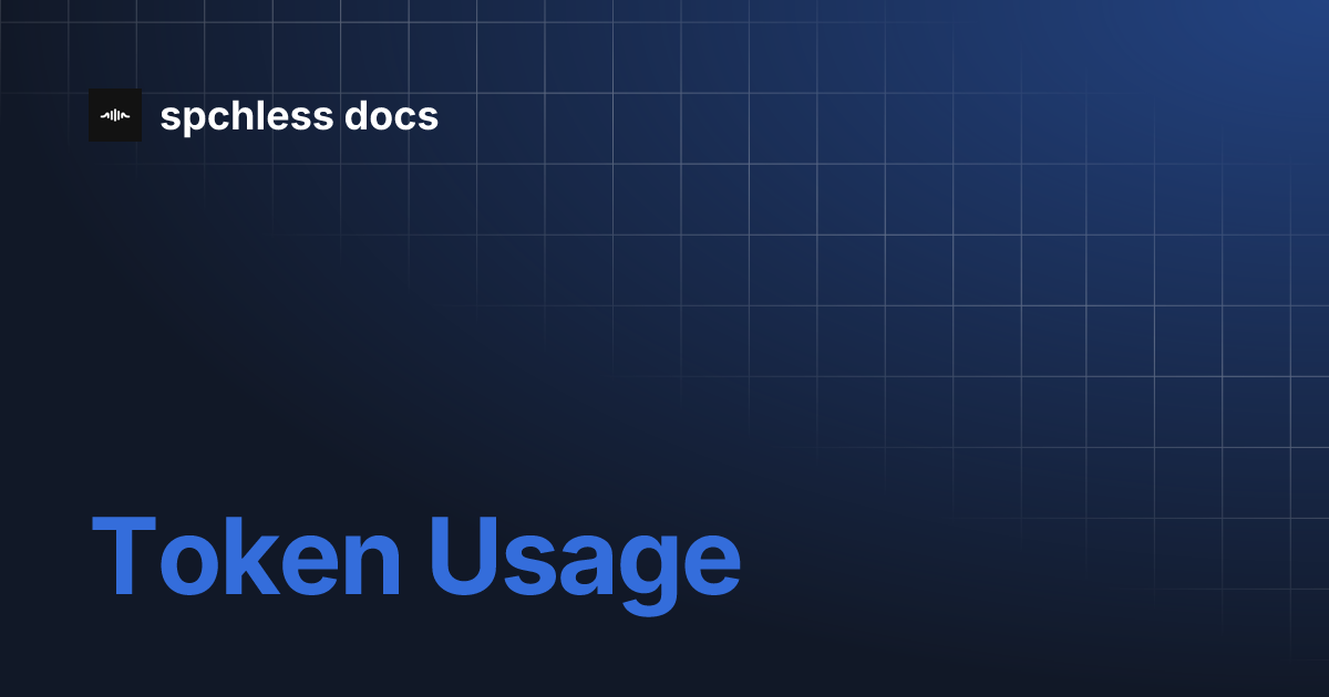 Token Usage | spchless docs